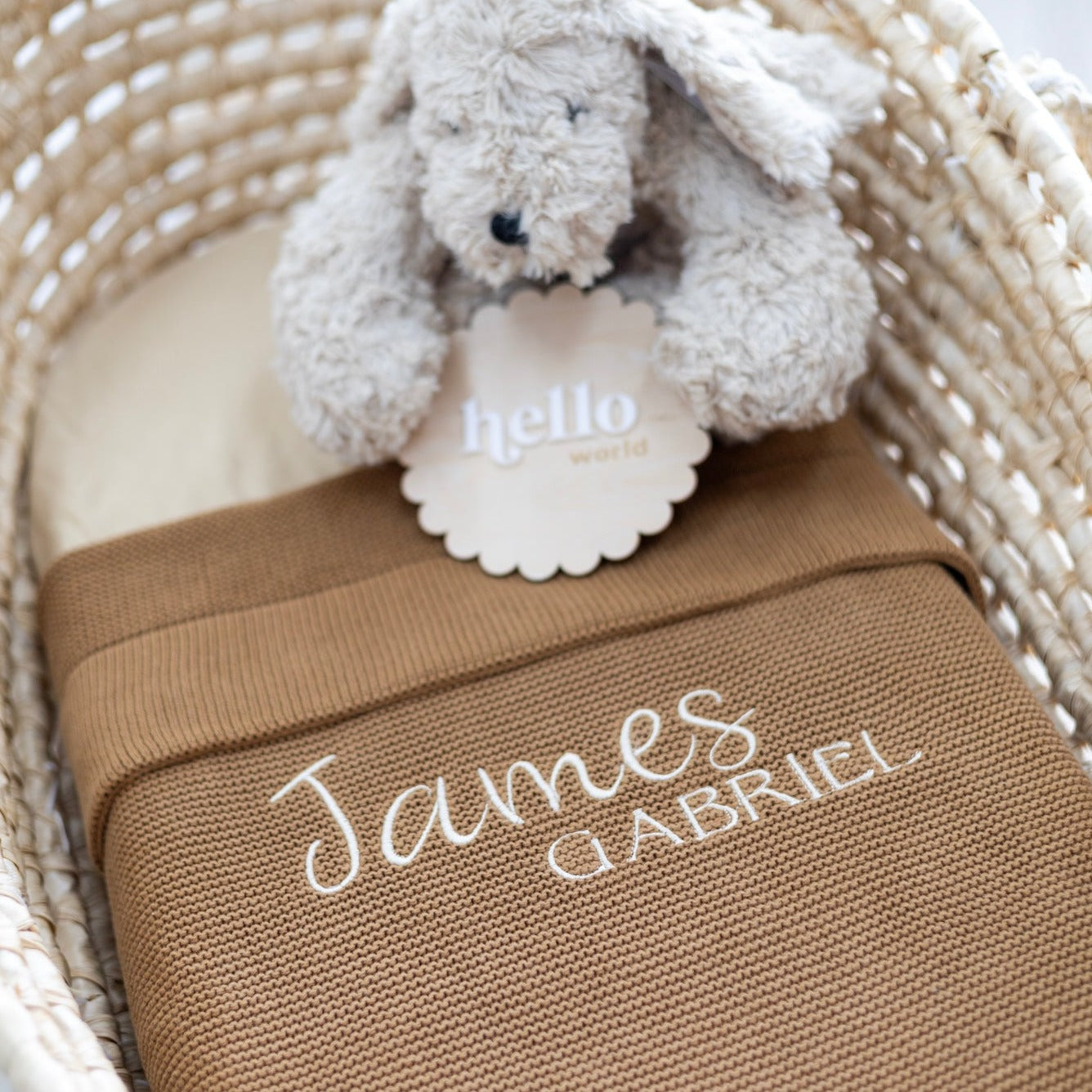 Personalised Knitted Blanket- Caramel – The Fashion Baby and Co